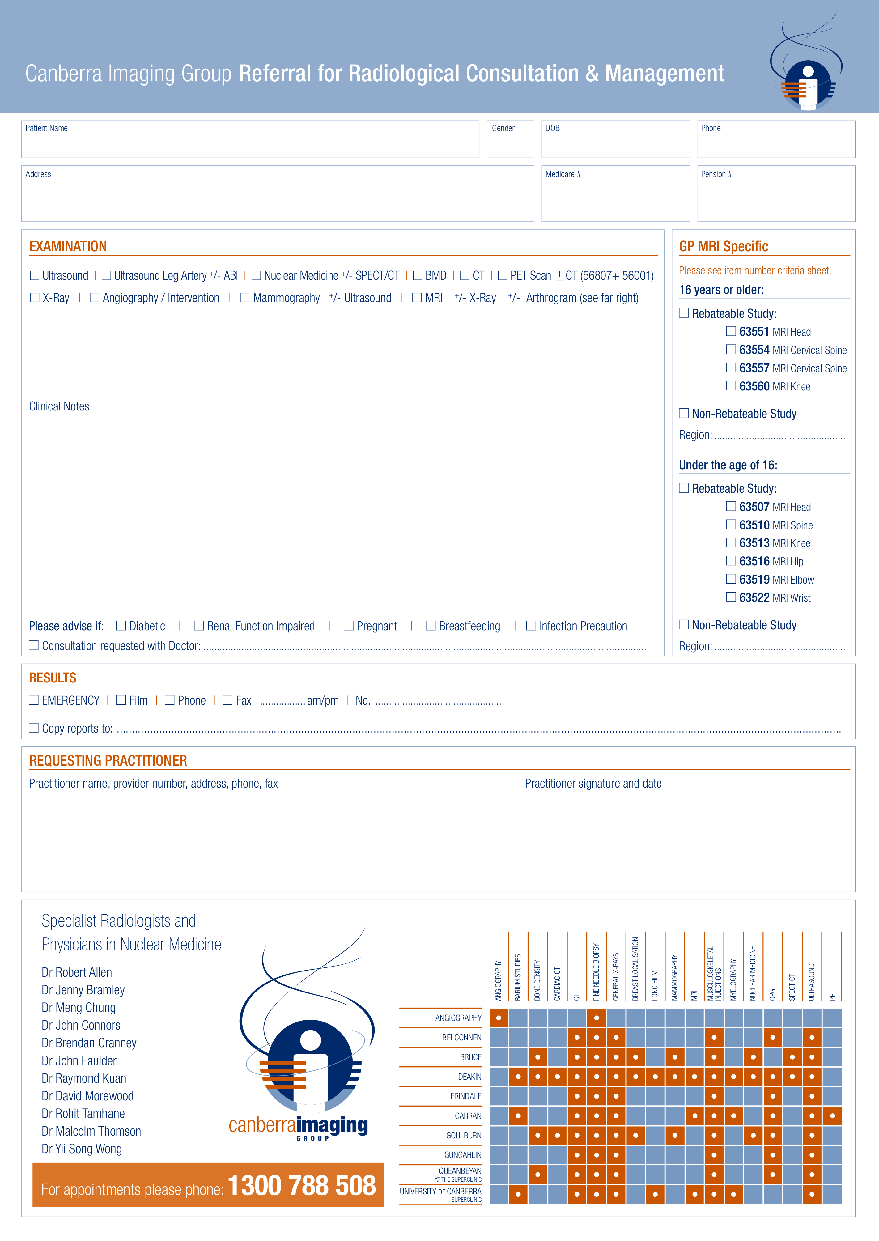 Order Referral Pads - Canberra Imaging Group