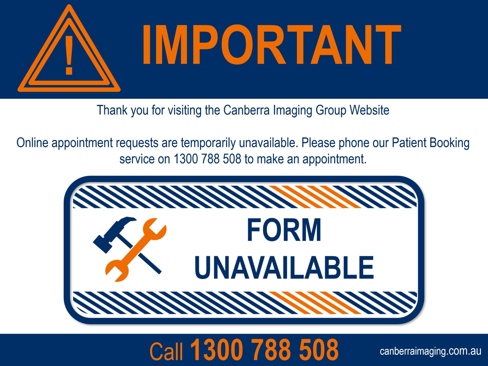 Online Bookings: Offline - Canberra Imaging Group